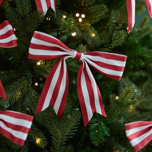 Temple & Webster Stripe Bow Christmas Tree Clips