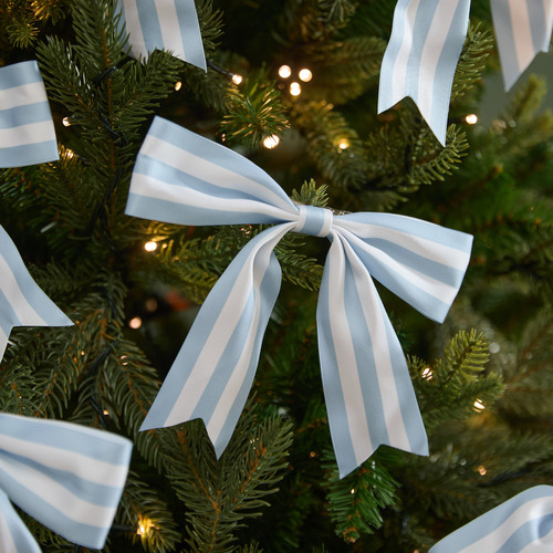 Temple & Webster Stripe Bow Christmas Tree Clips
