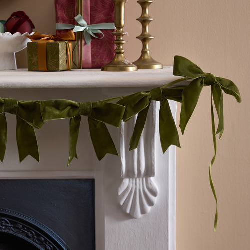 Temple & Webster Velvet Bow Christmas Garland