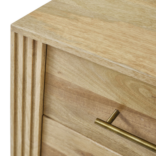 Jasper 2 Drawer Mango Wood Bedside Table | Temple & Webster
