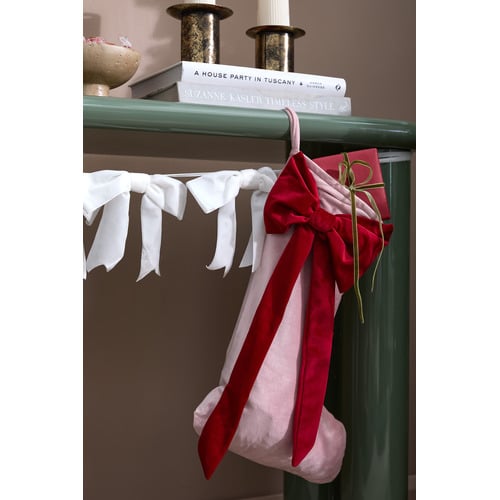 Temple & Webster Bow Velvet Christmas Stocking
