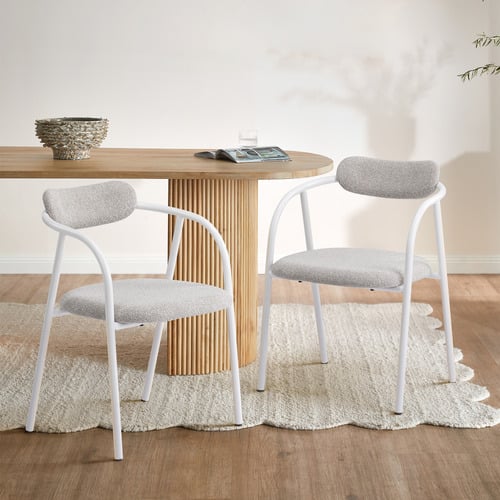 Tuba Boucle Dining Chairs | Temple & Webster