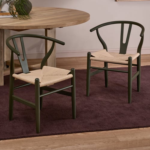 Temple & Webster Hans Wegner Wishbone Replica Solid Beech Wood Dining ...