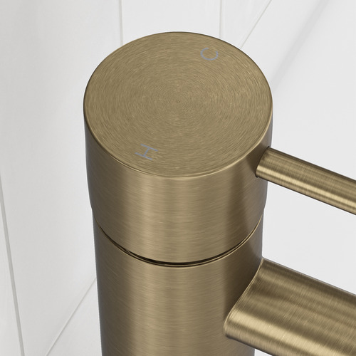 Temple & Webster Clovelly Antique Brass Tall Mixer Tapware & Shower Package