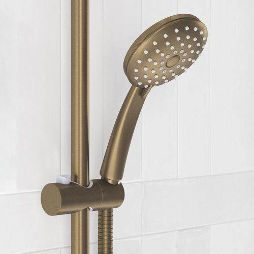 Temple & Webster Clovelly Antique Brass Tall Mixer Tapware & Shower Package