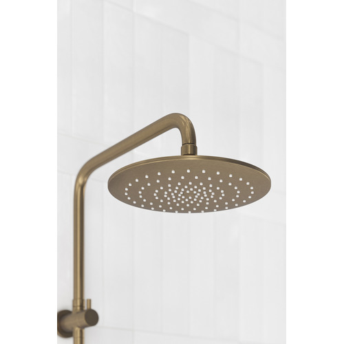 Temple & Webster Clovelly Antique Brass Tall Mixer Tapware & Shower Package