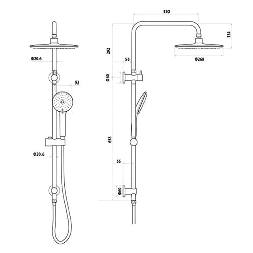 Temple & Webster Clovelly Bronze Mixer Tapware & Shower Package
