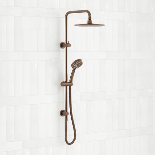 Temple & Webster Clovelly 200mm Bronze Wall Tapware & Shower Package