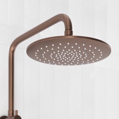 Clovelly 200mm Bronze Wall Tapware & Shower Package | Temple & Webster