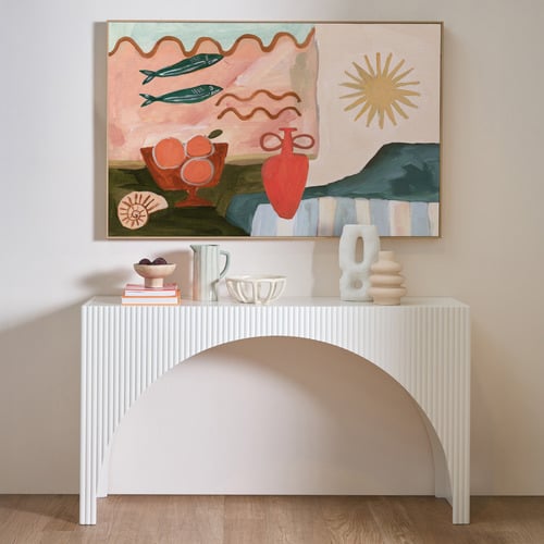 Temple & Webster Mediterranean Haze Framed Canvas Wall Art