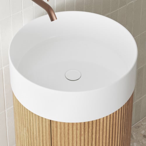 Temple & Webster Nomad 410mm Freestanding Pedestal Package with Wall ...