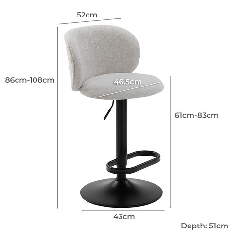 Temple & Webster Noel Boucle Adjustable Bar Stools