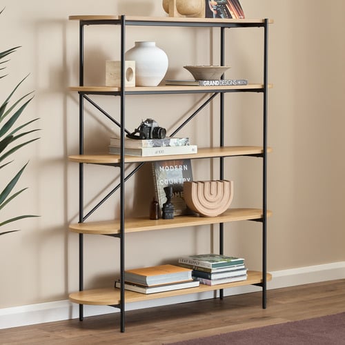 Brooke 5 Tier Curved Bookcase | Temple & Webster