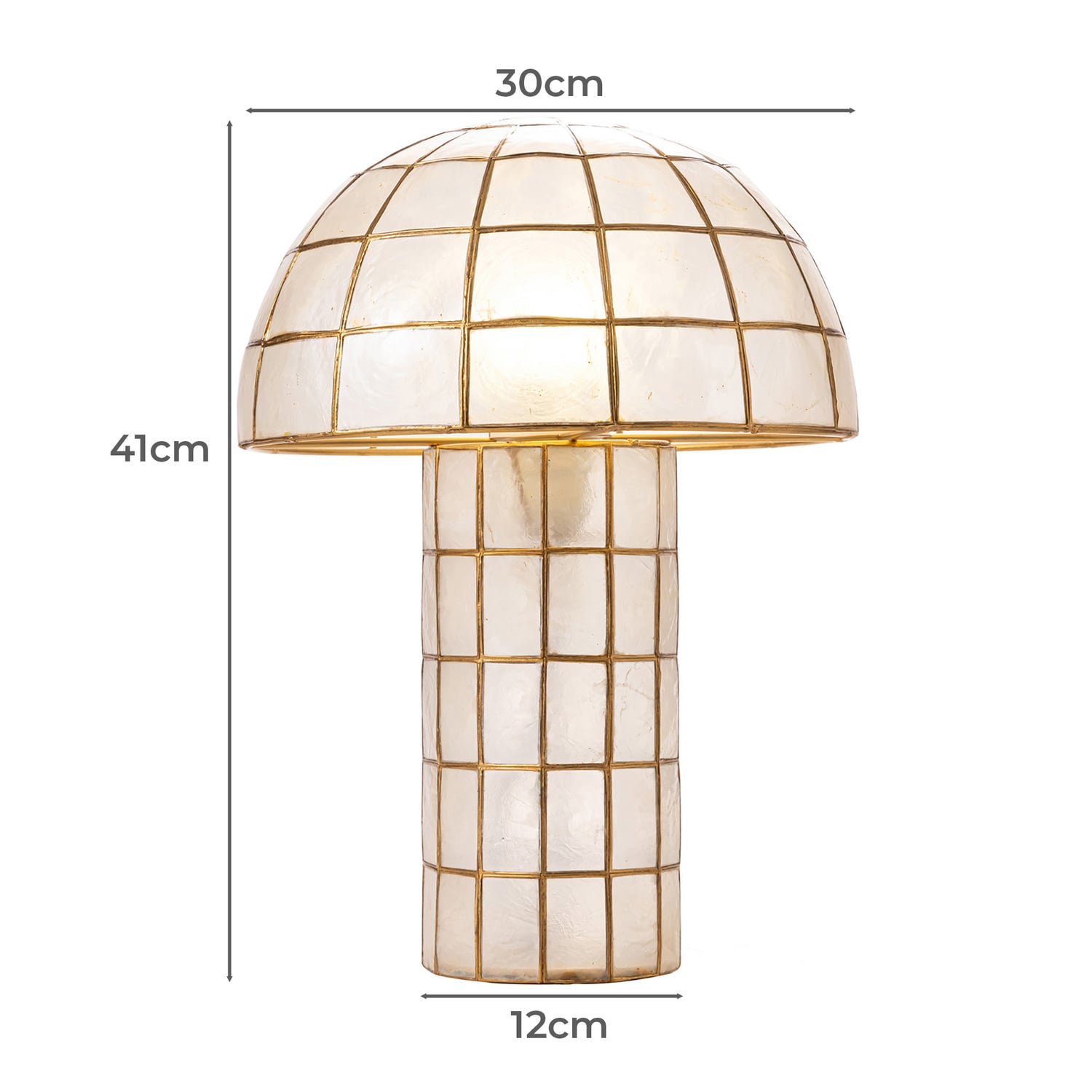 Temple & Webster Dayla Mushroom Capiz Shell Table Lamp
