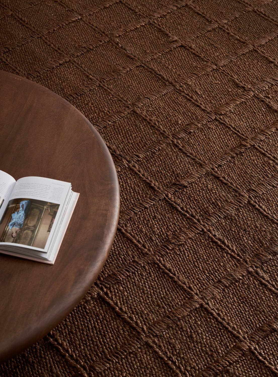 Temple & Webster Gabi Grid Hand-Woven Jute Rug