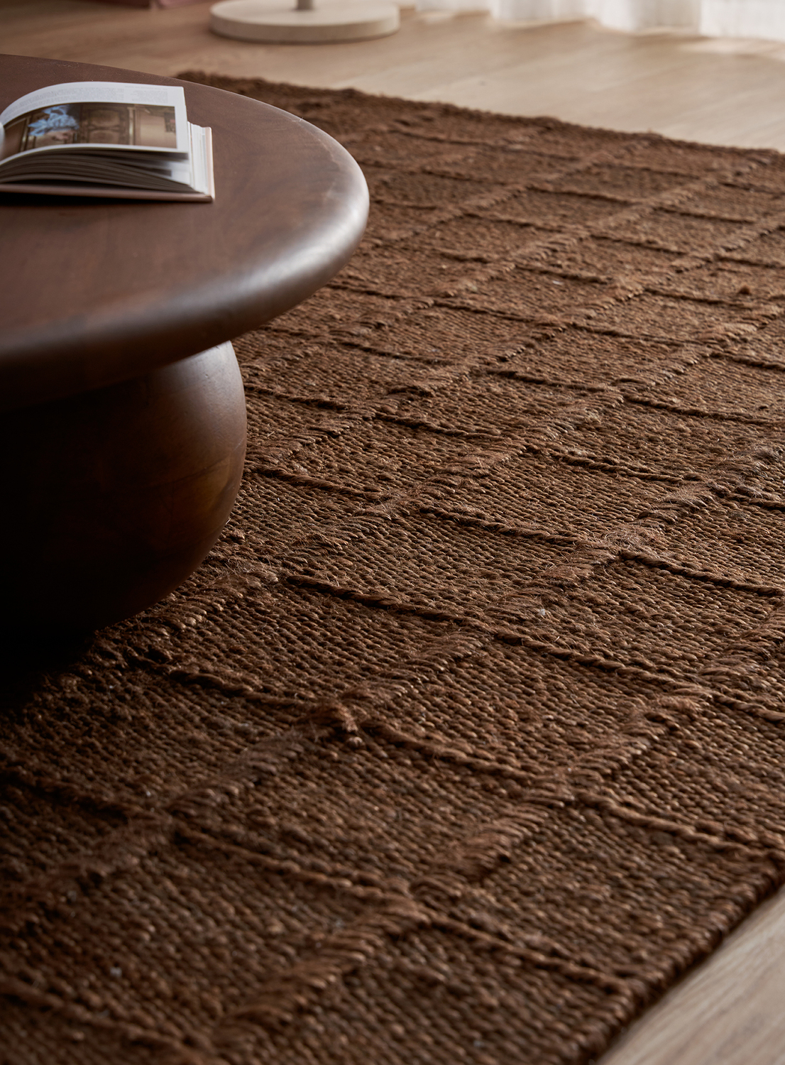 Temple & Webster Gabi Grid Hand-Woven Jute Rug