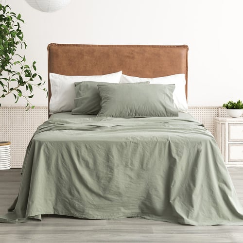 Chiswick Living Solid Cotton Double Sheet Set | Temple & Webster