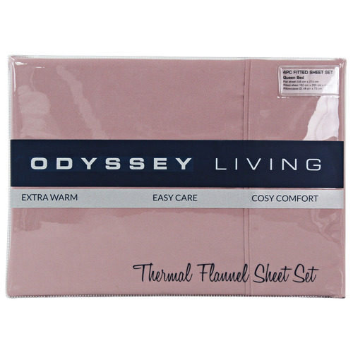 OdysseyLiving Plain Thermal Flannel Sheet Set | Temple & Webster