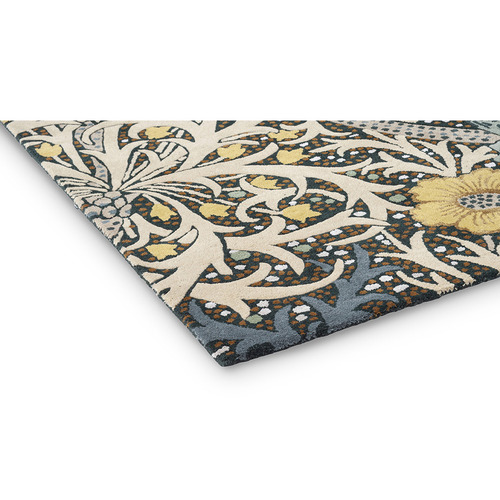 Teal Seaweed Hand-Tufted Wool-Blend Rug | Temple & Webster