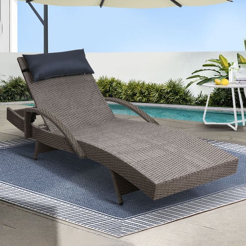 Dwell Home Powell PE Wicker Sun Lounge | Temple & Webster