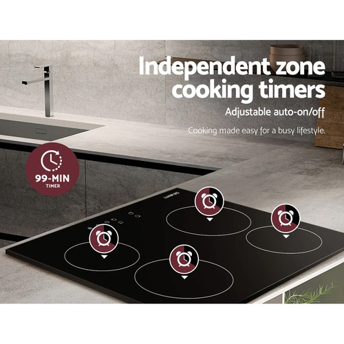 Dwell Home Devanti 60cm 4 Zone Touch Ceramic Glass Cooktop | Temple ...