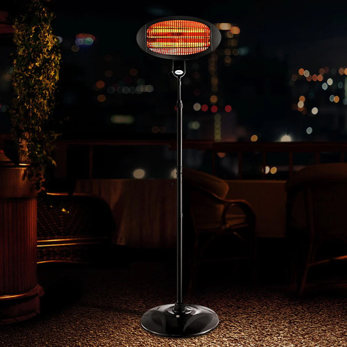 Dwell Home Black Devanti Electric Patio Heater | Temple & Webster