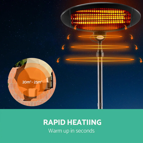 Dwell Home Black Devanti Electric Patio Heater | Temple & Webster