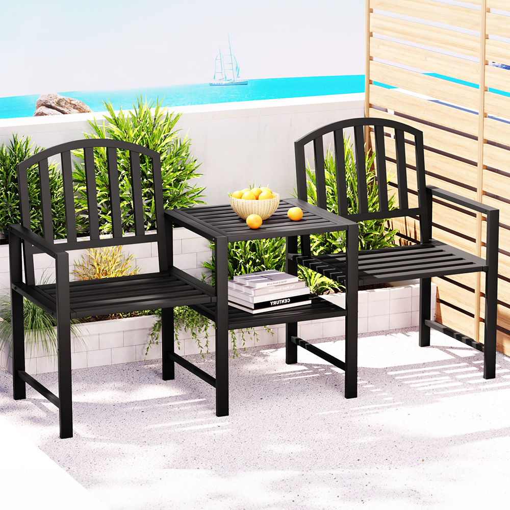 Dwell Home 2 Seater Donovan Steel Outdoor Jack & Jill | Temple & Webster