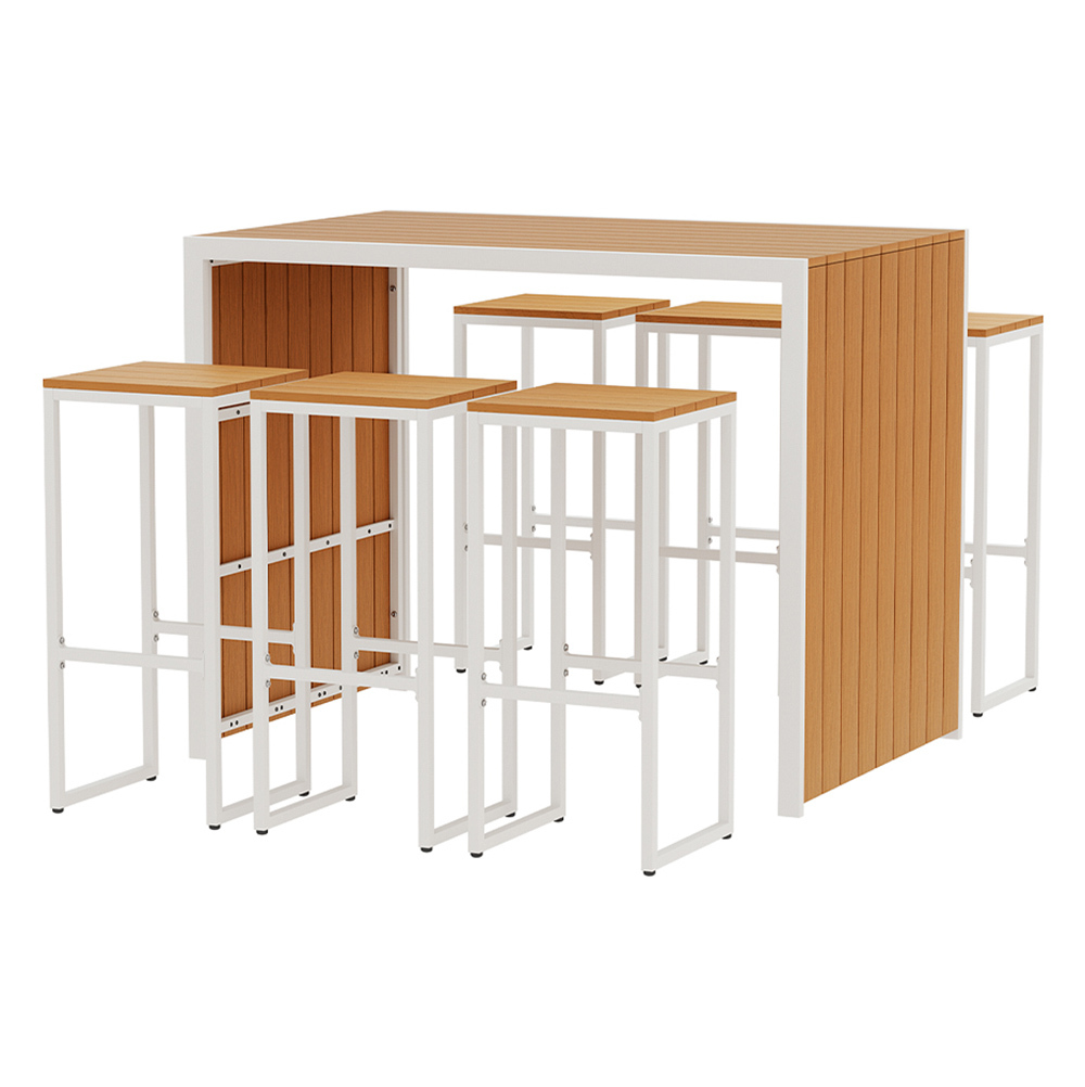Dwell Home 6 Seater Corleone Outdoor Bar Table & Stool Set | Temple ...