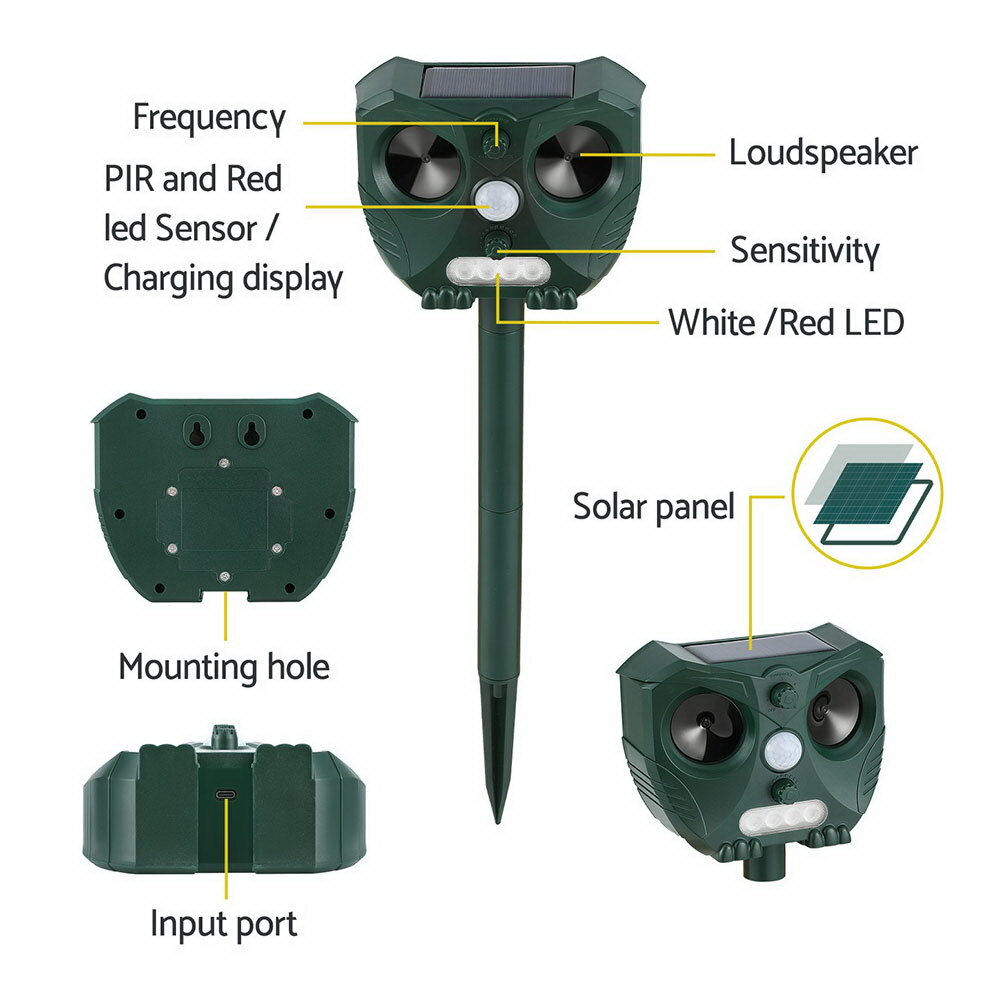 Lex Ultrasonic Solar Powered Snake Repeller | Temple & Webster