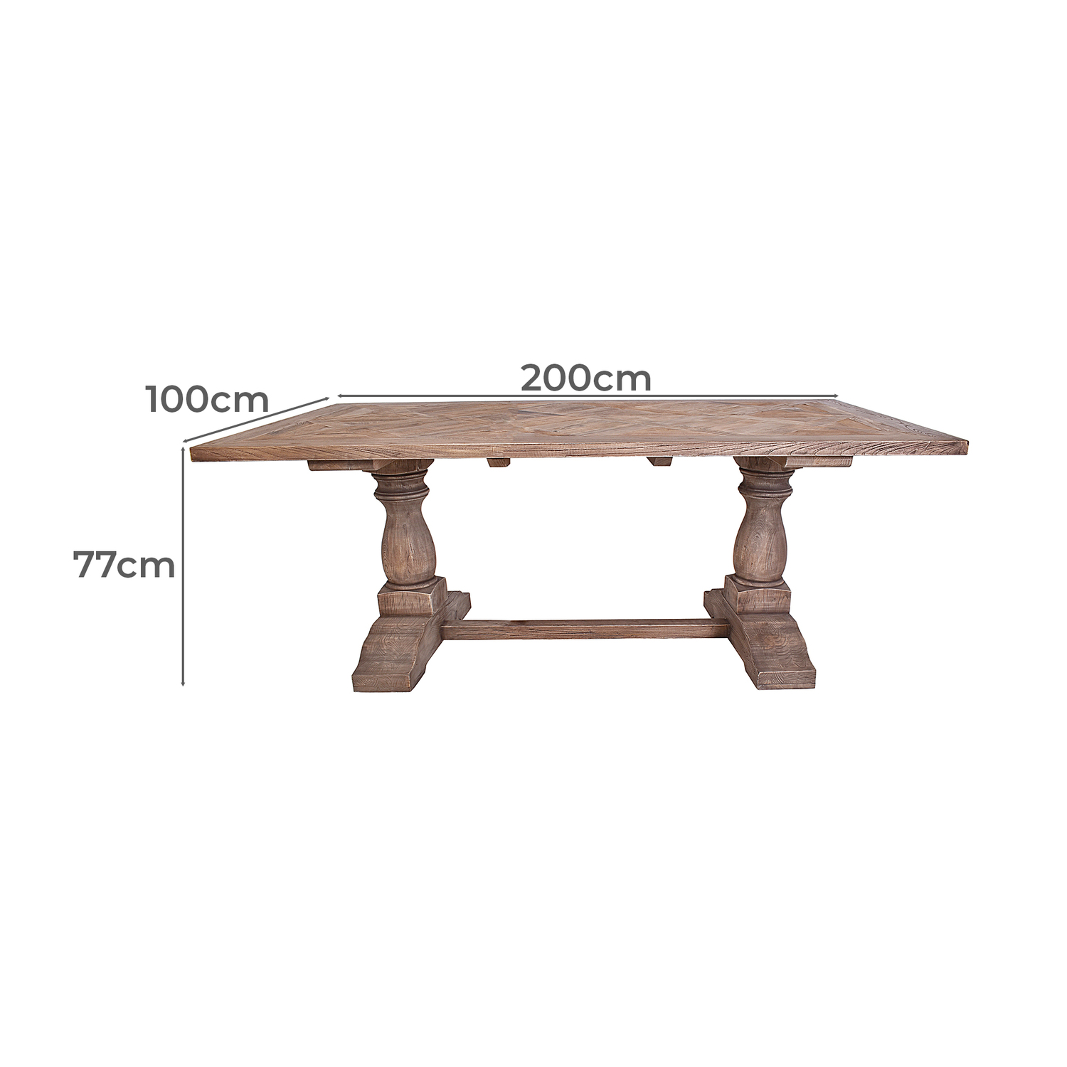 Chartwell Home Tamerlan Reclaimed Elm Wood Dining Table | Temple & Webster