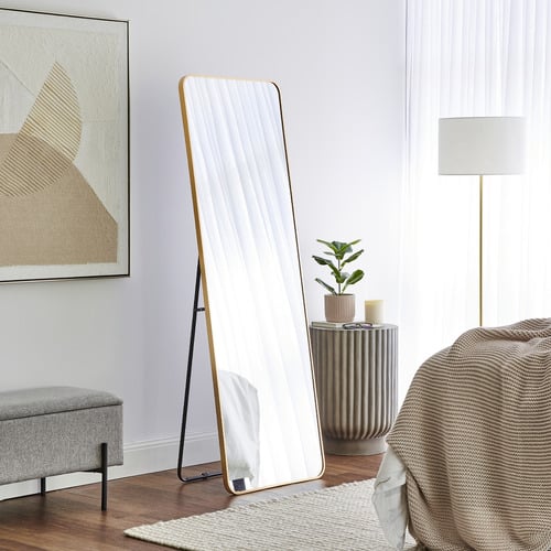 Maddison Lane Elle Rectangular Stainless Steel Standing Mirror | Temple ...