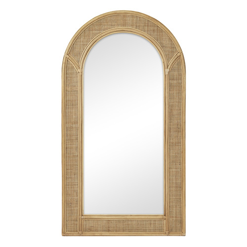 Maddison Lane Sixtus Arched Rattan Full Length Mirror | Temple & Webster