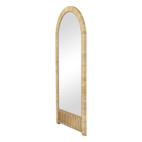 Maddison Lane Linus Arched Rattan Full Length Mirror | Temple & Webster