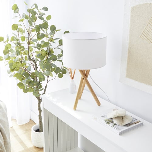 52cm Alira Rubberwood Table Lamp | Temple & Webster