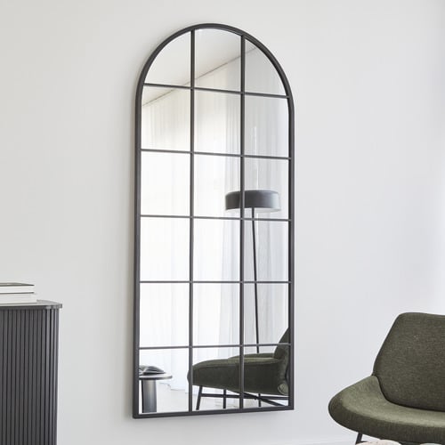 Black Safiya Arched Full Length Mirror | Temple & Webster