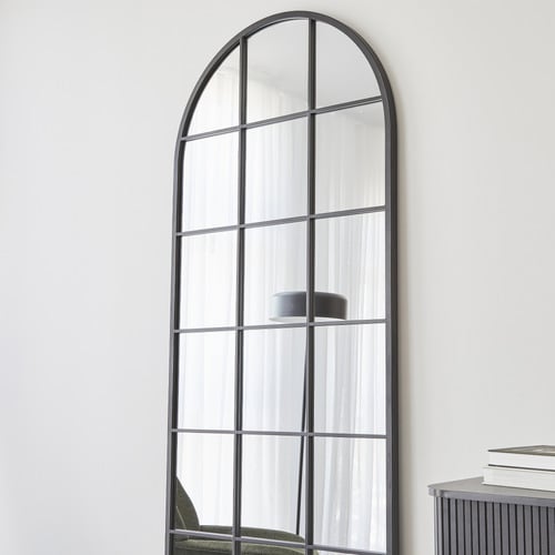 Black Safiya Arched Full Length Mirror | Temple & Webster