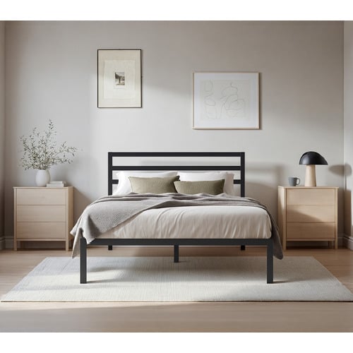 Studio Home Black Metal Platform Bed | Temple & Webster