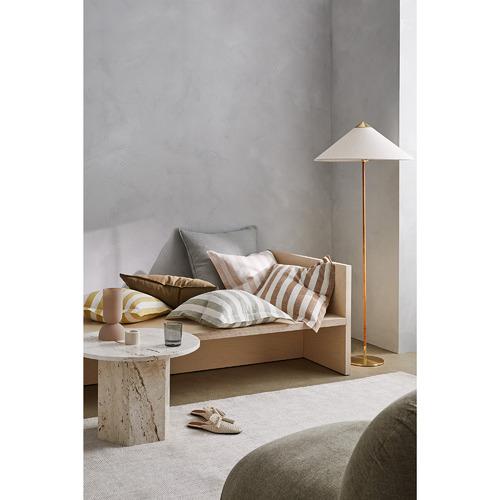 Weave Vito Stonewash European Stripe Linen Cushion | Temple & Webster