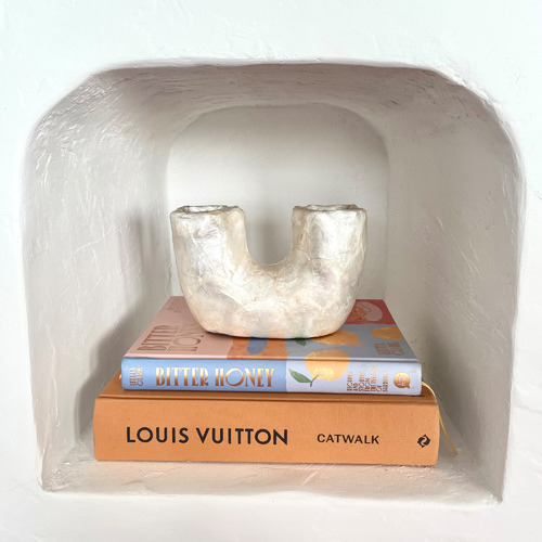 LaAbode Cream Pearl Horn Capiz Shell Vase | Temple & Webster