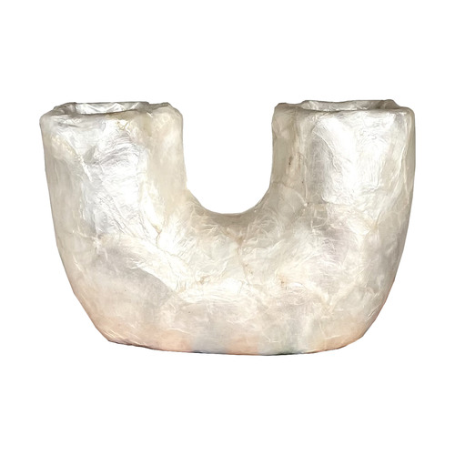 LaAbode Cream Pearl Horn Capiz Shell Vase | Temple & Webster