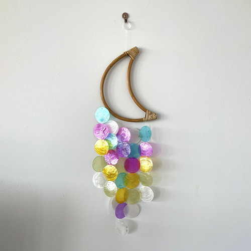 Multi-Coloured Rattan & Capiz Shell Wall Accent | Temple & Webster