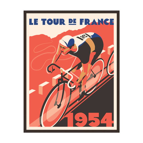 PrinthouseCollective Cycling Poster II Framed Paper Print Wall Art ...