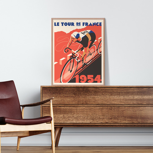 PrinthouseCollective Cycling Poster II Framed Paper Print Wall Art ...