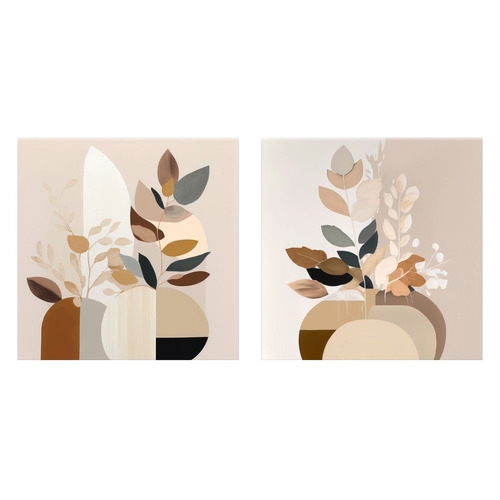 Organic Shapes Canvas Wall Art Diptych | Temple & Webster
