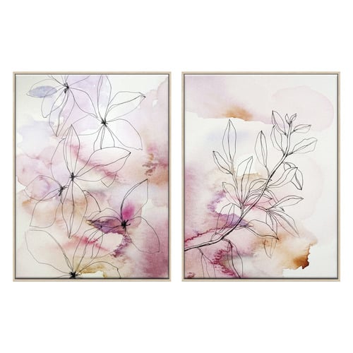 Blush Botanics Wall Art Diptych | Temple & Webster