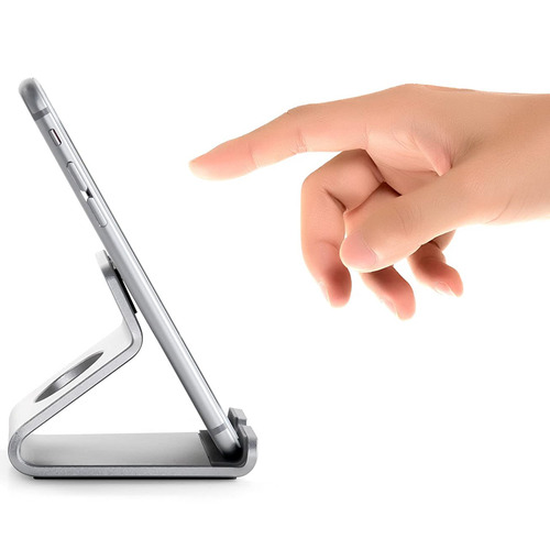 TimeTreasureHome Silver Aluminium Mobile Phone & Tablet Stand | Temple ...