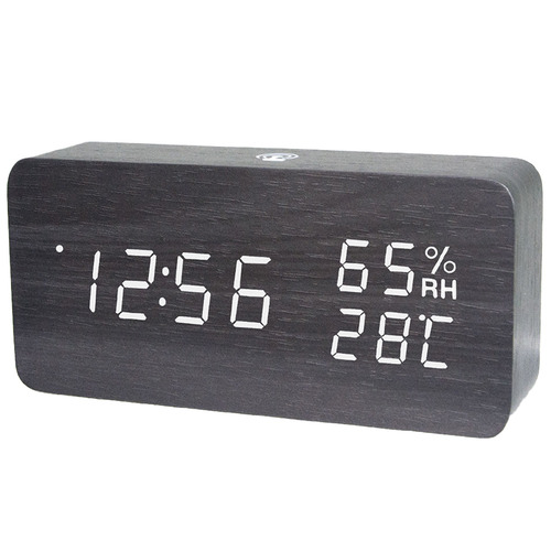 TimeTreasureHome LED Digital Alarm Clock with Humidity & Temperature ...