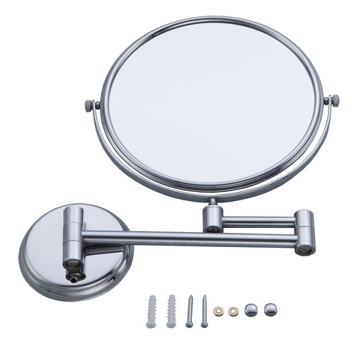 Penelope Round Stainless Steel Shaving Mirror | Temple & Webster