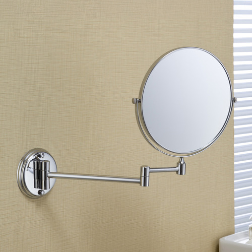 Penelope Round Stainless Steel Shaving Mirror | Temple & Webster